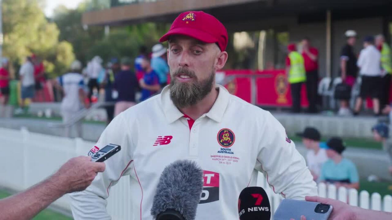 Jake Lehmann speaks to media after Day Two of the Sheffield Shield ...